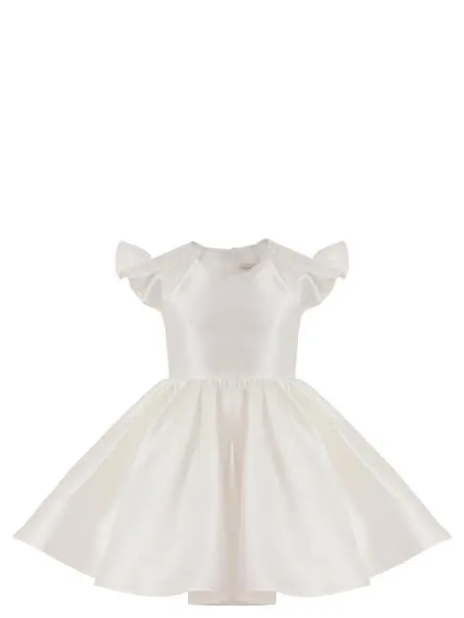 TULLEEN Ruffle Sleeve Flare Dress - White
