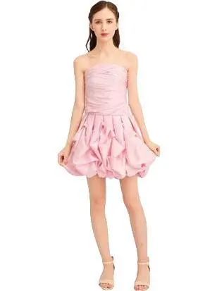 TULLEEN Pleated Charm Dress - Pink