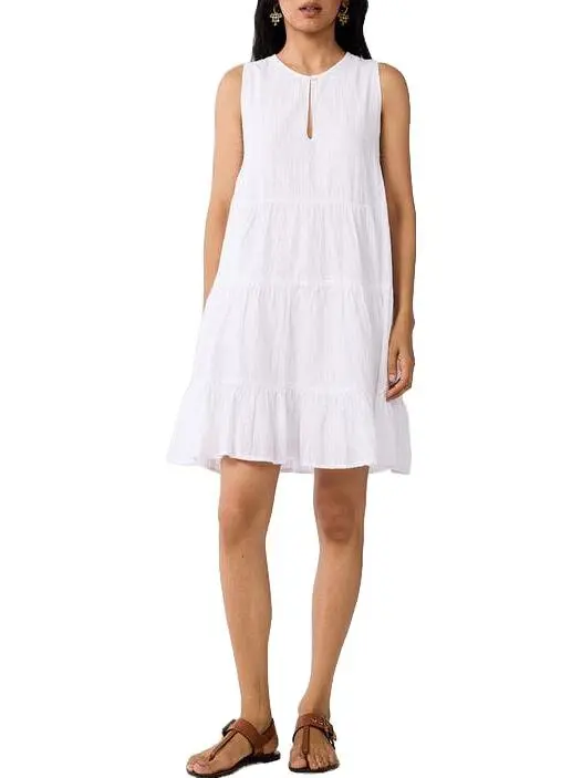 REISTOR Sleeveless Tiered Day Dress - White