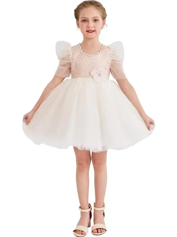 TULLEEN Puff Bloom Tulle Dress - Pink