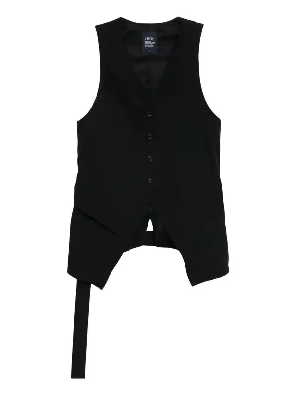 LIMI FEU Wool Layered Waistcoat - Black