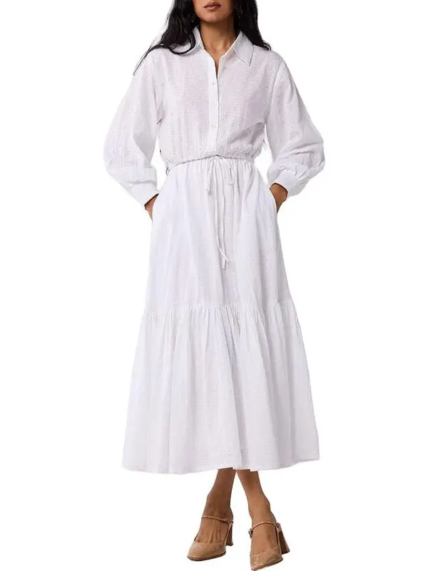 REISTOR Tiered Maxi Dress - White
