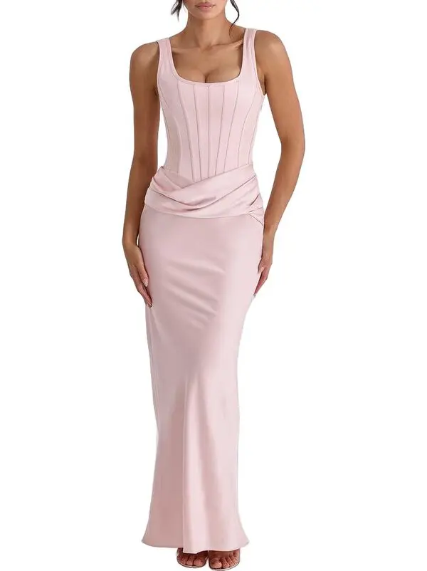 House Of Cb Kira Corset Bodice Gown - Blush