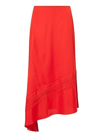Vince Satin Midi Skirt - Poppy