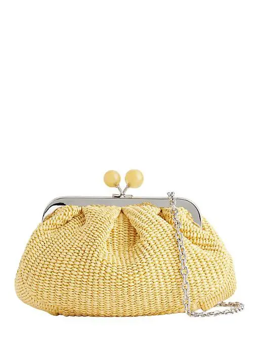 Max Mara Small Woven Clutch Bag - Yellow
