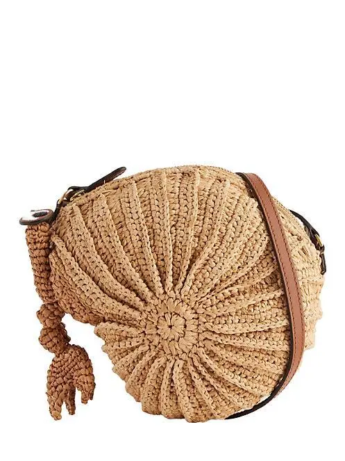 ANYA HINDMARCH Hermit Crab Raffia Cross-body Bag - Natural
