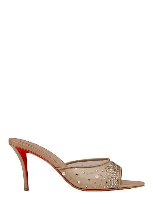 CHRISTIAN LOUBOUTIN Miss Z Degrastrass Perla 80 Leather And Mesh Heeled Courts - Blush/lin Blush
