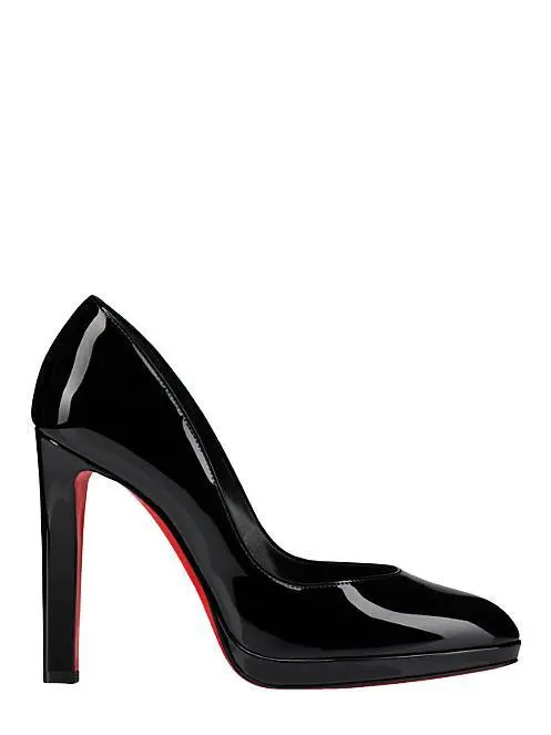 CHRISTIAN LOUBOUTIN Fannylove Alta 120 Patent-leather Pumps - Black/lin Black