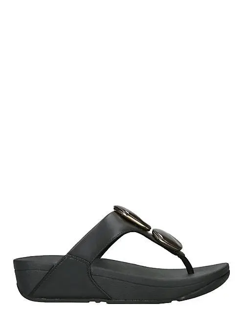 Fitflop Lulu Marble Leather Sandals - Black
