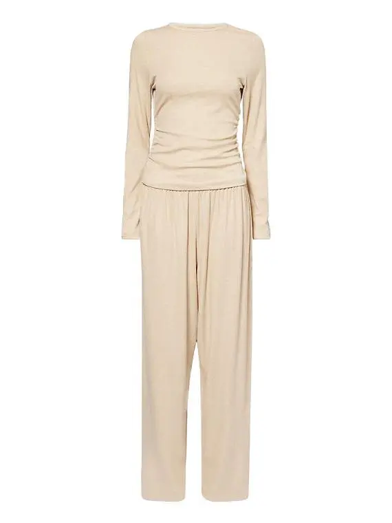 TREATS Soft Seasons Knit Top And Trousers Set - Beige