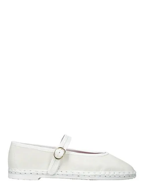 FLABELUS Pierre Woven Mary Jane Flats - White