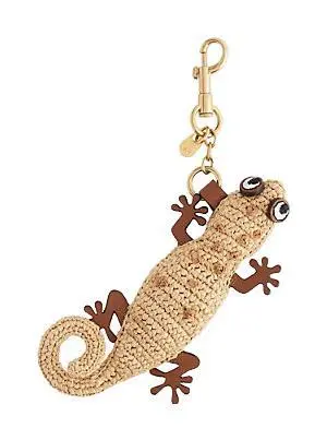 ANYA HINDMARCH Gecko Raffia Charm - Natural