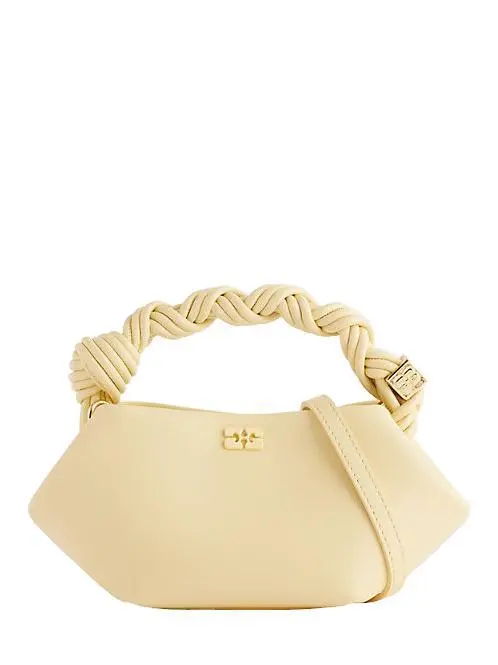 GANNI Bou Mini Faux-leather Top-handle Bag - Yellow Cream
