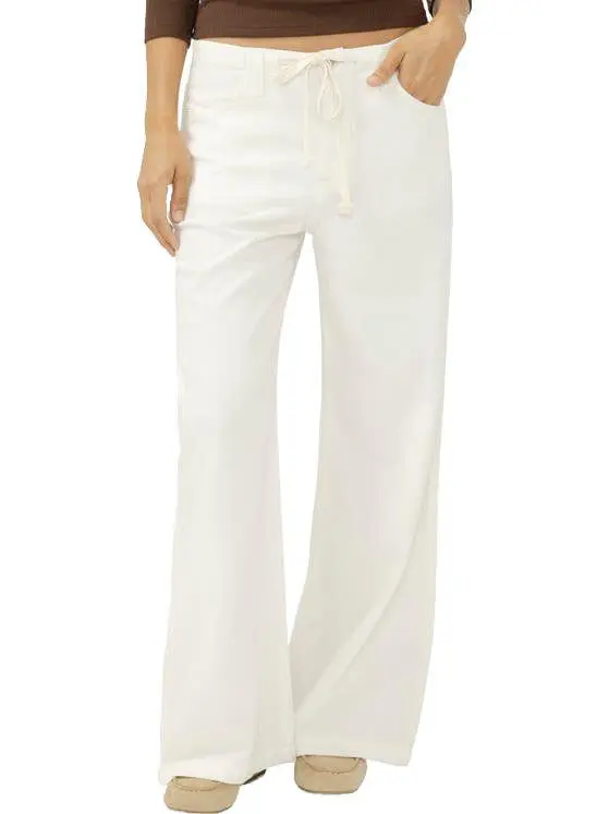 SILVER JEANS CO. Beach Wide-leg Drawstring Jeans - Ecru