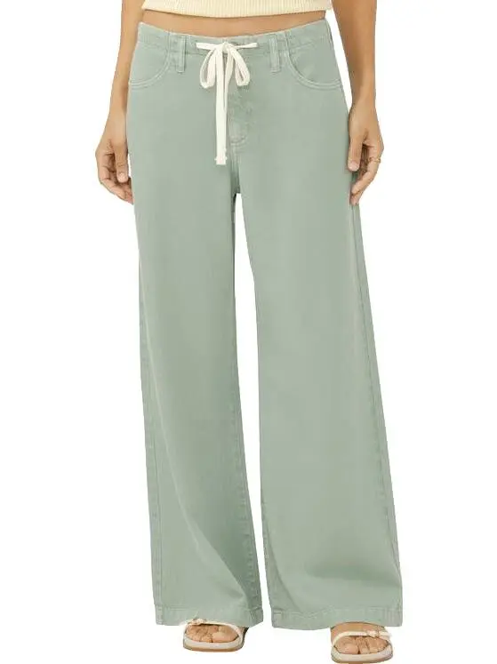 SILVER JEANS CO. Beach Wide-leg Drawstring Jeans - Sage Green