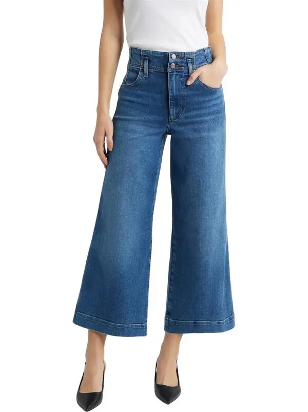 FRAME The Seamed High Waist Ankle Wide Leg Jeans - Charity