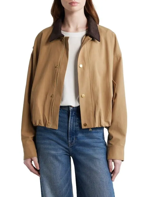 FRAME Cord Collar Barn Jacket - Camel
