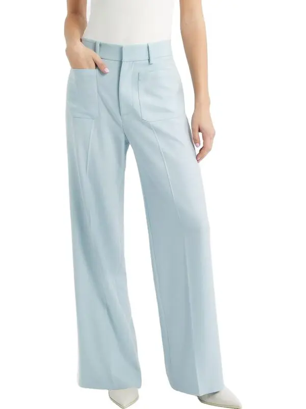 FRAME The Refined Wide Leg Pants - Light Blue