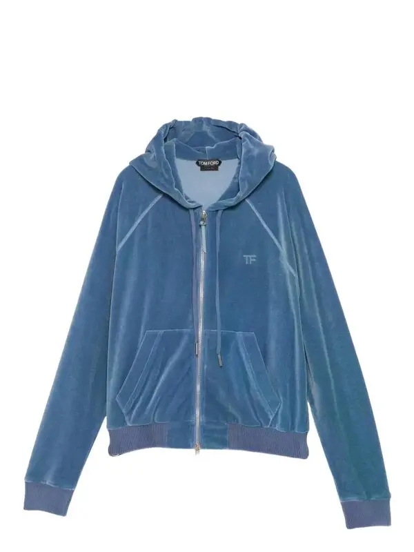 TOM FORD Hooded Zip Jacket - Blue