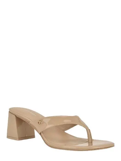 Calvin Klein Locinda Block Heel Sandal - Taupe Patent