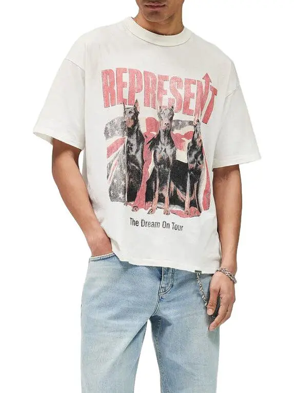 REPRESENT Dream On Tour Graphic T-shirt - Washed Ecru