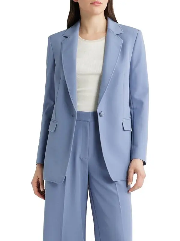 Hugo Boss Crepe One-button Blazer - Bright Blue