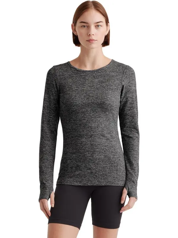 Quince Ultra-soft Fitted Long Sleeve Top - Heather Charcoal