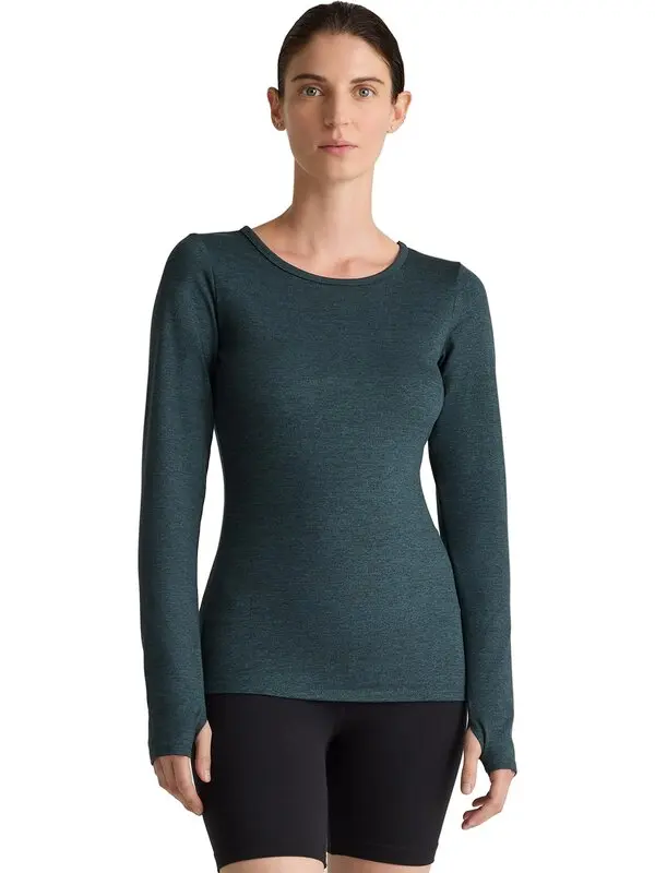 Quince Ultra-soft Fitted Long Sleeve Top - Heather Green