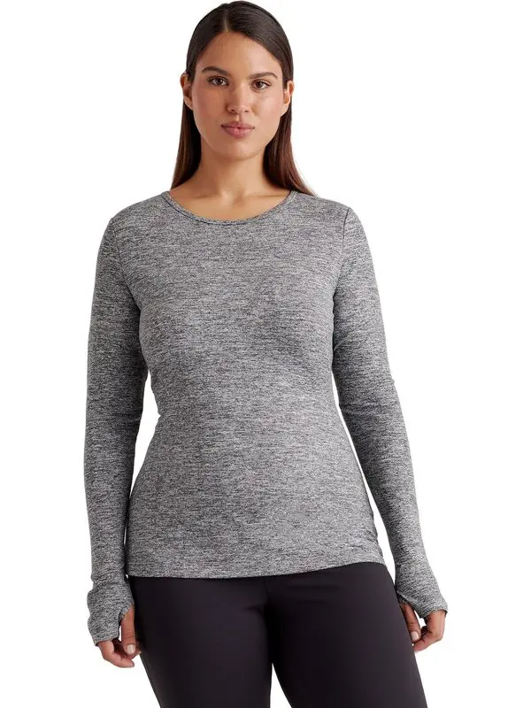 Quince Ultra-soft Fitted Long Sleeve Top - Heather Grey