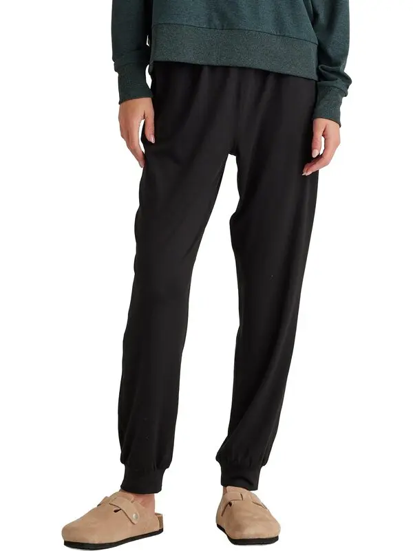 Quince Flowknit High-rise Boyfriend Joggers - Black