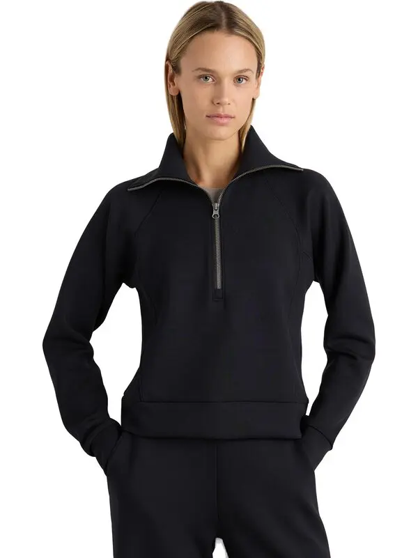 Quince Half Zip Sweatshirt - Black