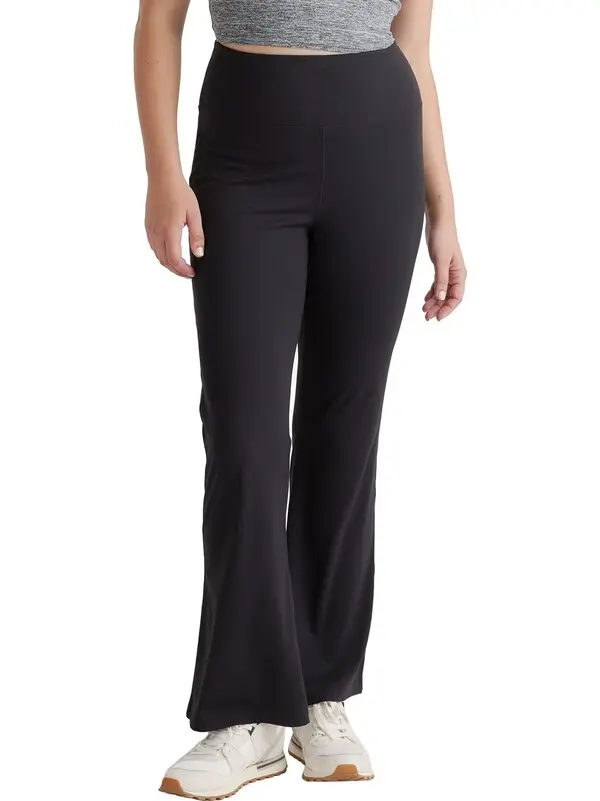 Quince Ultra-form High-rise Flared Pant - Black
