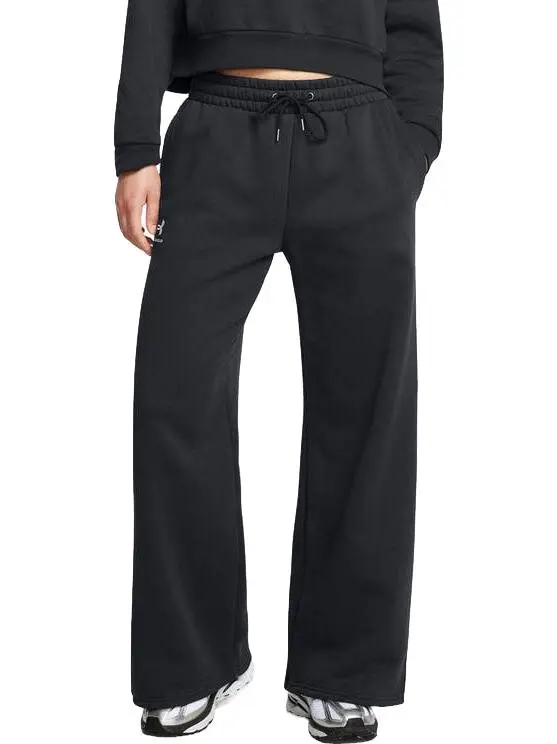 Under Armour Icon Fleece Wide Leg Sweatpants - Black//white