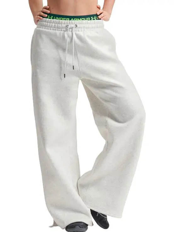 Under Armour Icon Fleece Wide Leg Sweatpants - Distant Gray Heather//white