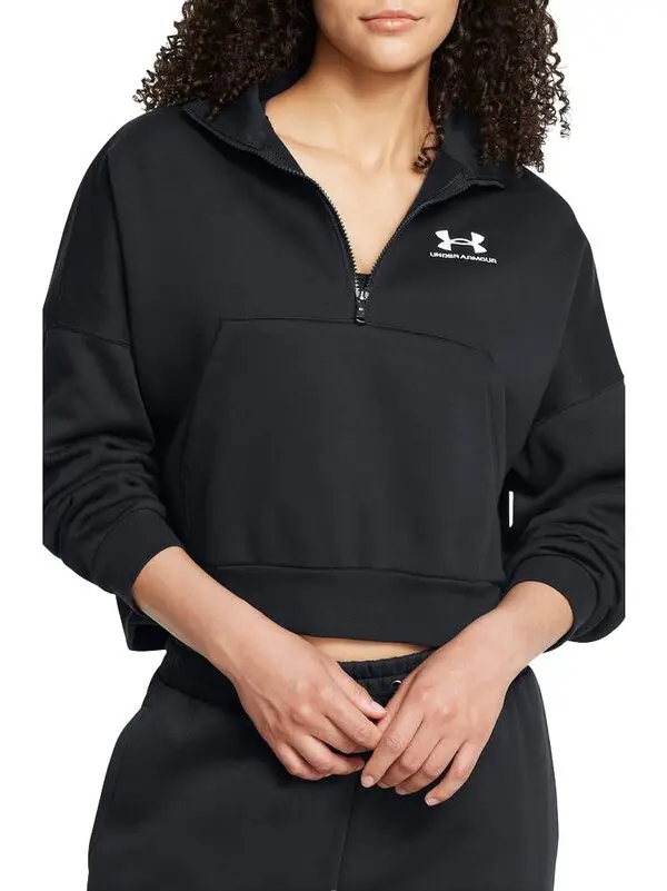 Under Armour Icon Fleece Half Zip Pullover - Black//white