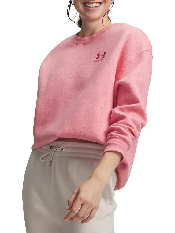Under Armour Icon Fleece Crewneck Sweatshirt - Bittersweet Pink Light Heather