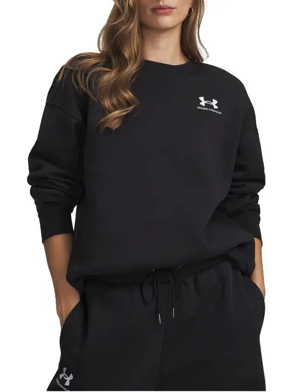 Under Armour Icon Fleece Crewneck Sweatshirt - Black//white