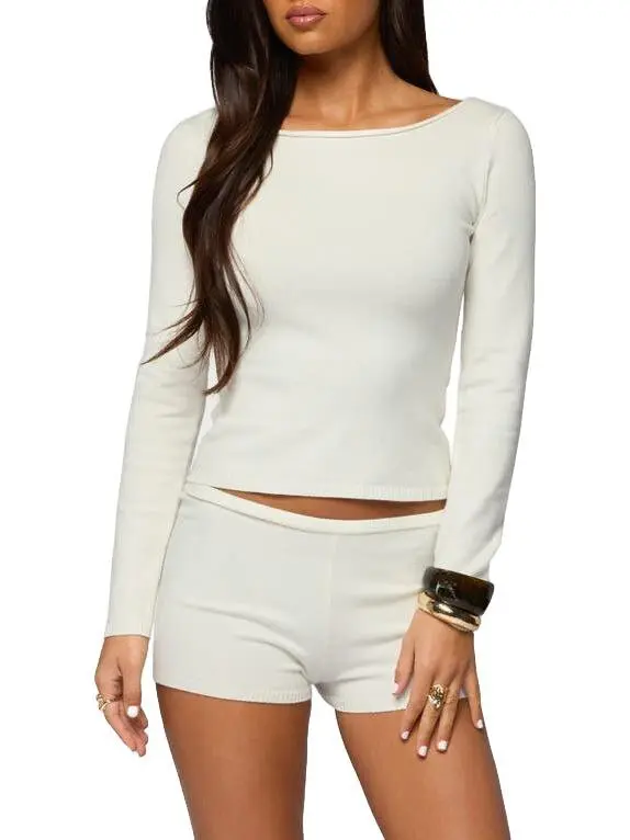 EDIKTED Arianna Off-the-shoulder Top - Cream
