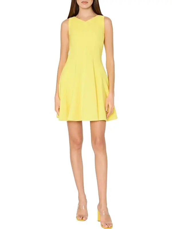 MILLY Sleeveless Fit & Flare Minidress - Yellow