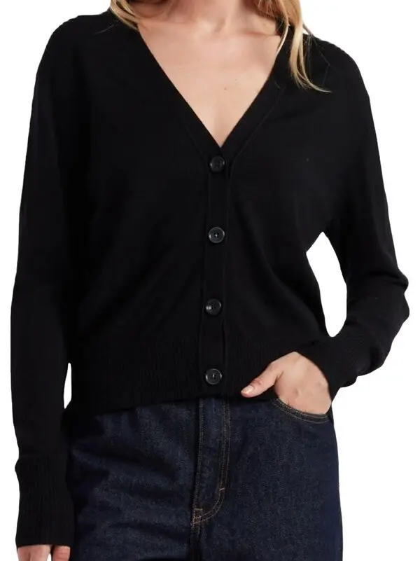 Chinti & Parker Pure Merino Cardigan - Black
