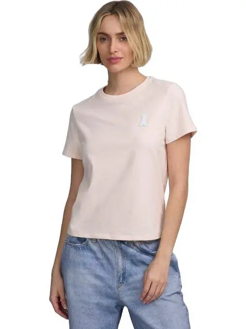 ELLE COLLECTION Logo Appliqué Tee - Pink