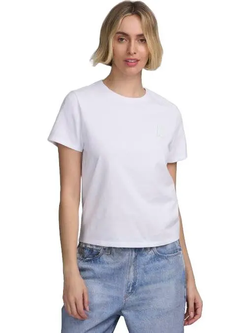 ELLE COLLECTION Logo Appliqué Tee - White