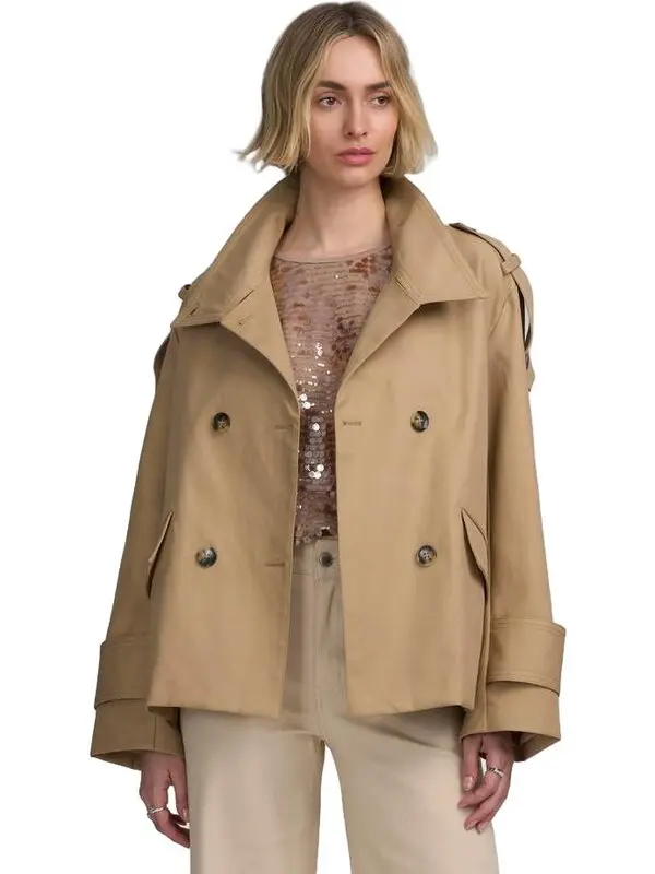 ELLE COLLECTION Cropped Trench - Light Camel