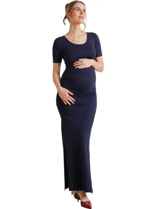 NOM MATERNITY Hugo Maternity Maxi Dress - Dark Navy