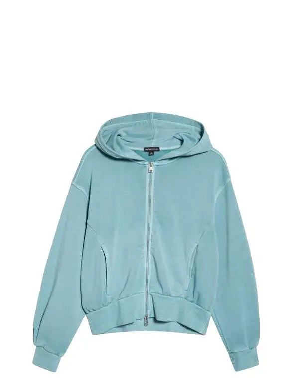 Beyond Yoga Fade Out Full Zip Hoodie - Washed Teal Sea