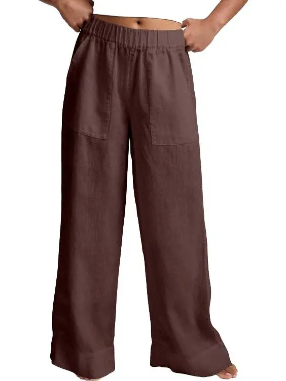 Beyond Yoga Wide-leg Linen Pants - Iced Mocha