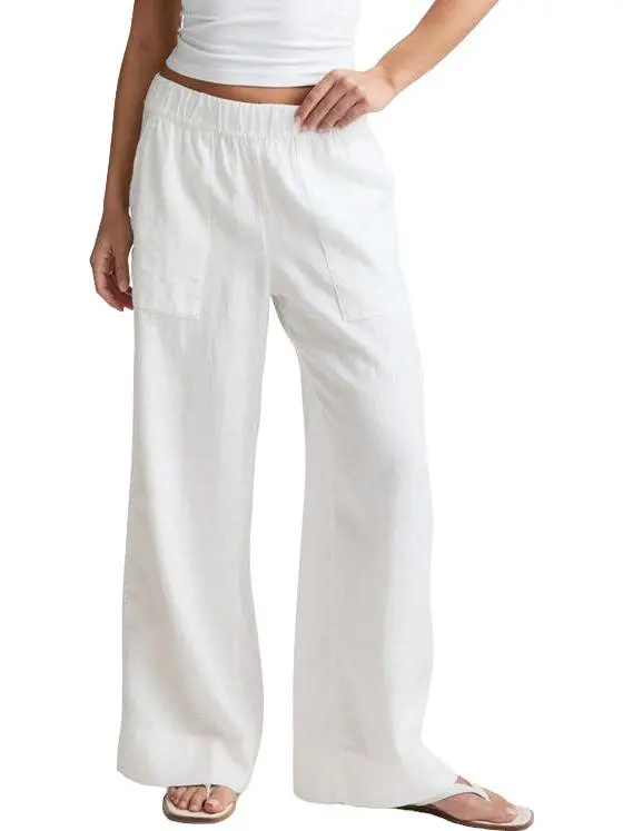 Beyond Yoga Wide-leg Linen Pants - White