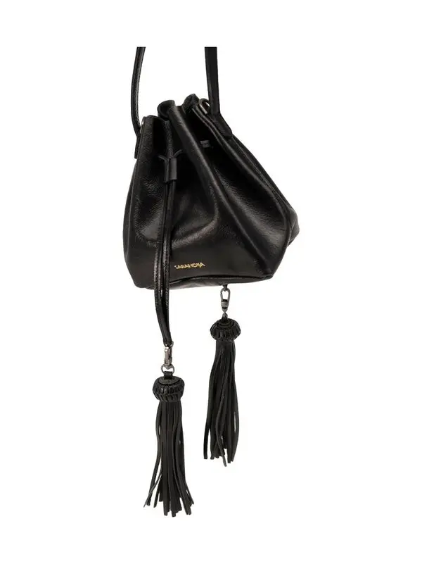 SABANDIJA Courtesy Leather Bucket Bag - Black