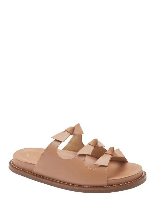CHOCOLAT BLU Leather Slide Sandal - Camel Leather