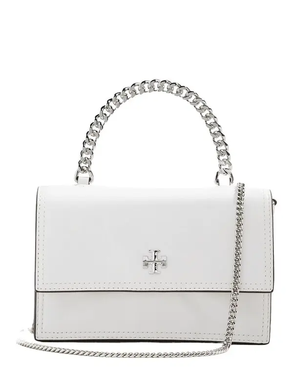 Tory Burch Kira Deconstructed Mini Top Handle Chain Wallet - Bianco